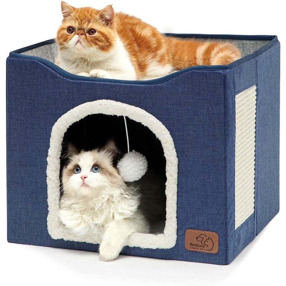 2-in-1 Fluffy & Sturdy Cat Condo Scratcher – CatPrestige.com