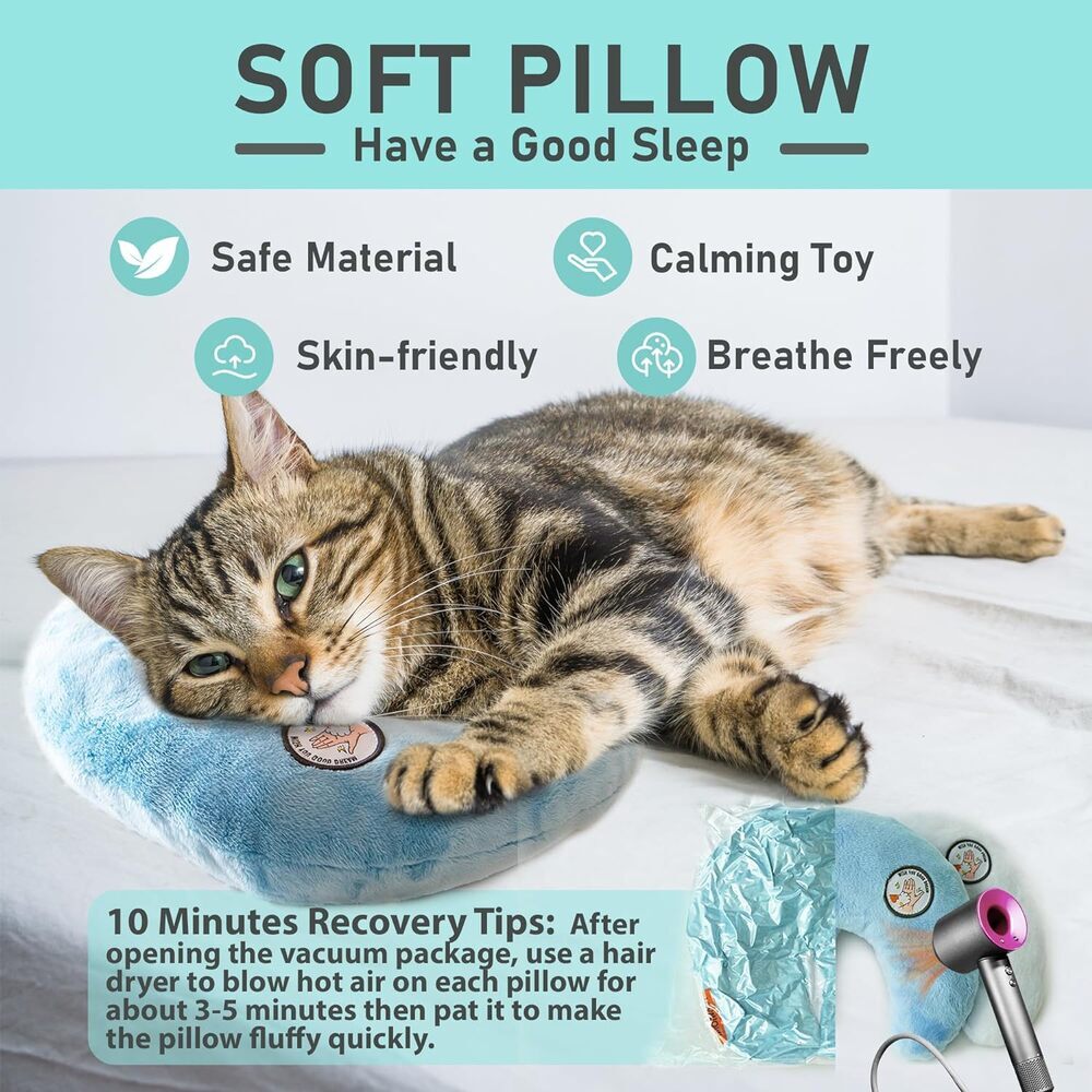 U-Shaped Cat Neck Pillow for Deep Sleep and Joint Relief(Pack of 2 ...