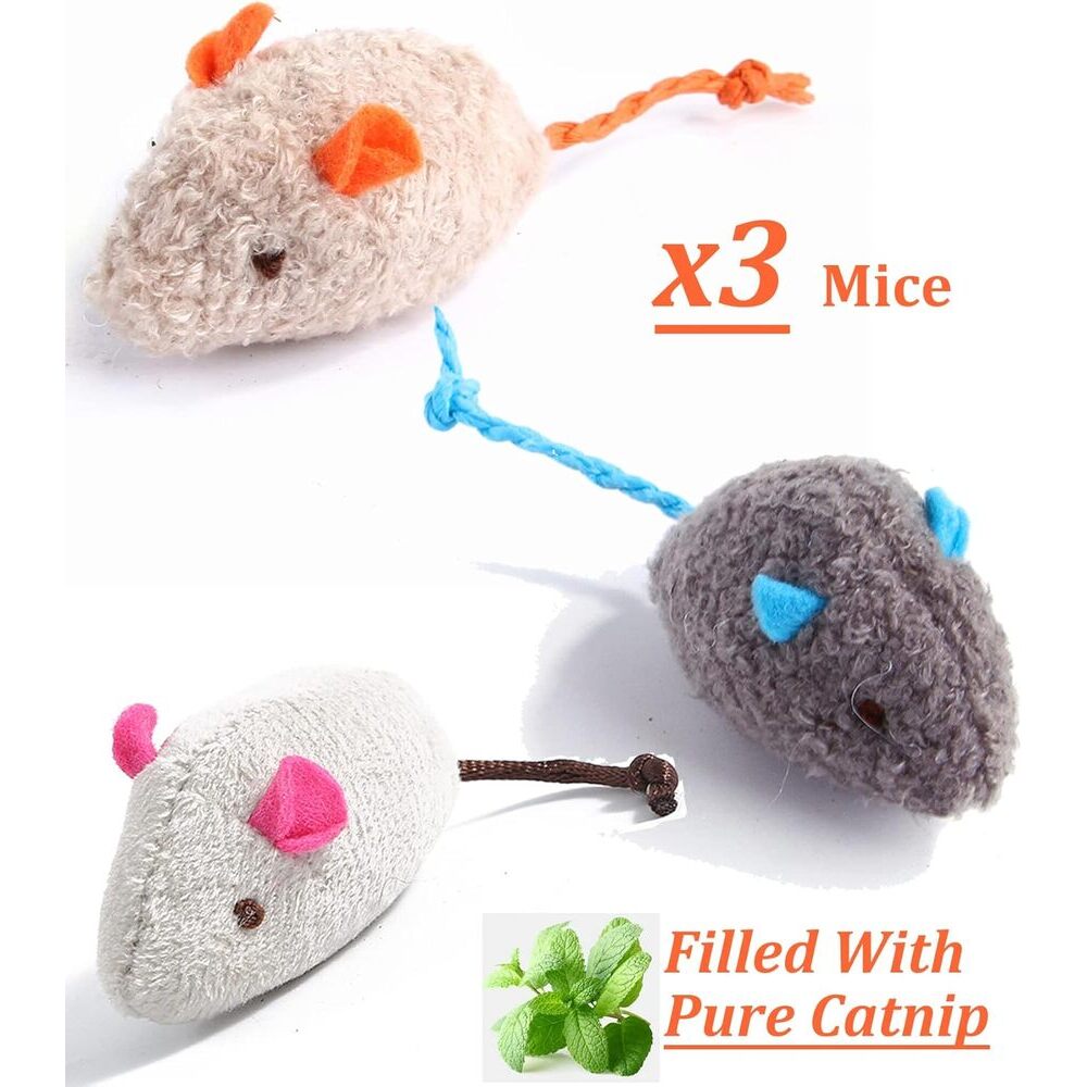 12-Pack Catnip & Silvervine Toys for Cats – Chew Sticks, Balls, Mice ...