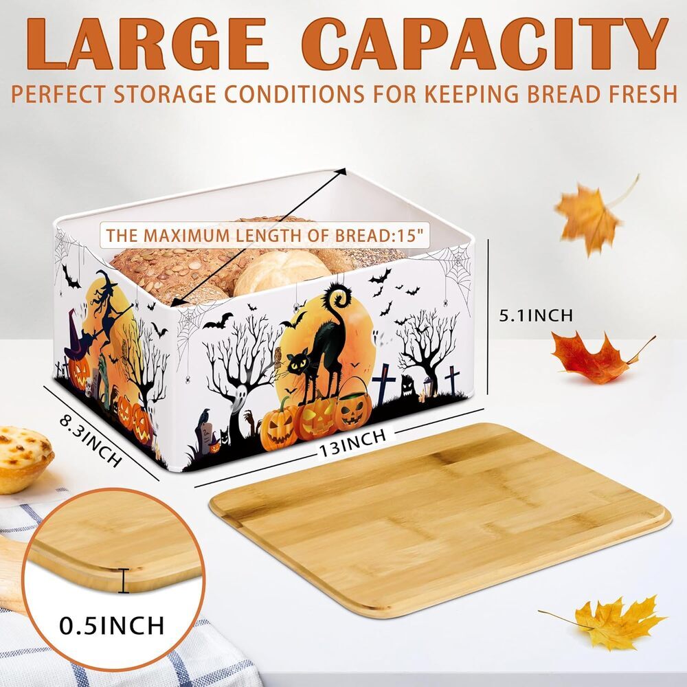 Stylish Halloween Bread Box: Gothic Kitchen Decor with a Feline Twist ...