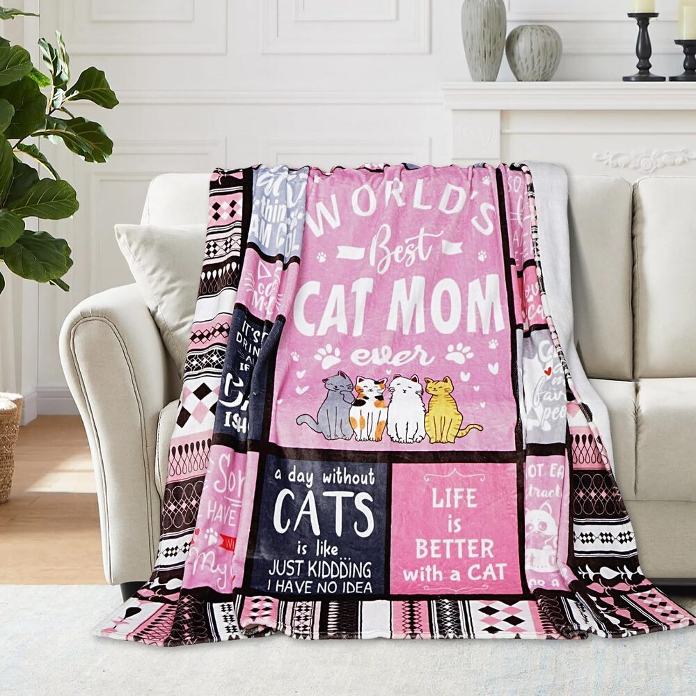Soft Cozy Cat-Themed Throw Blanket: The Perfect Gift for Cat Lovers ...