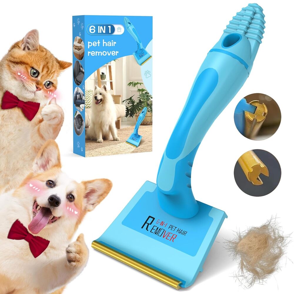 6-in-1 Reusable Cat Hair Remover Tool – Multi Surface Fur Removal Brush ...